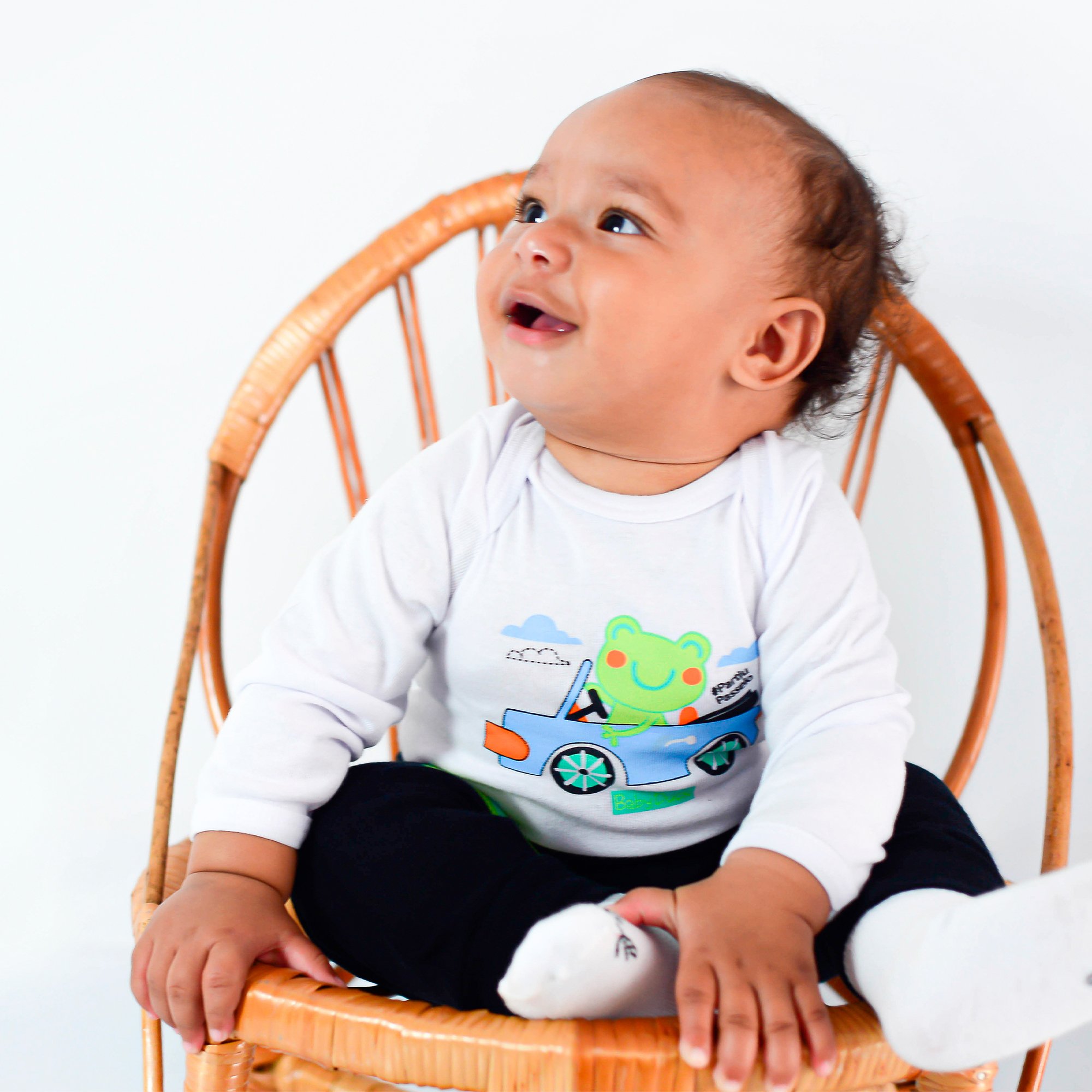 Conjunto Body Manga Longa Baby Duck Comfort Sapo Car Branco